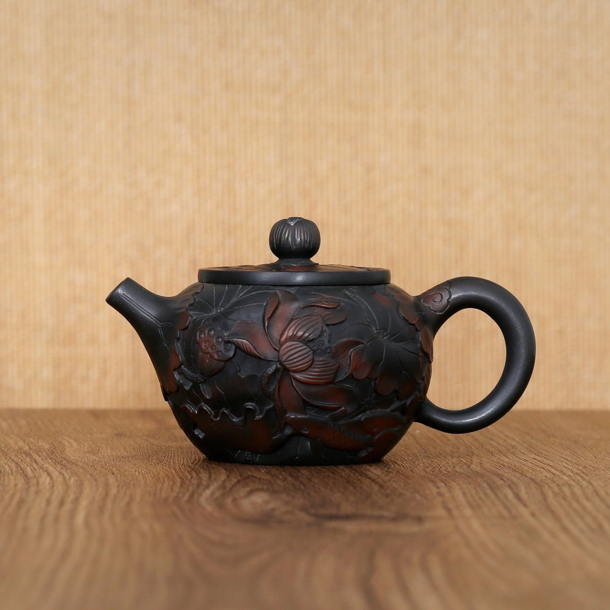 Handcraft Carving Lotus Jian Shui Purple Pottery Teapot (Lid1) – TSTea