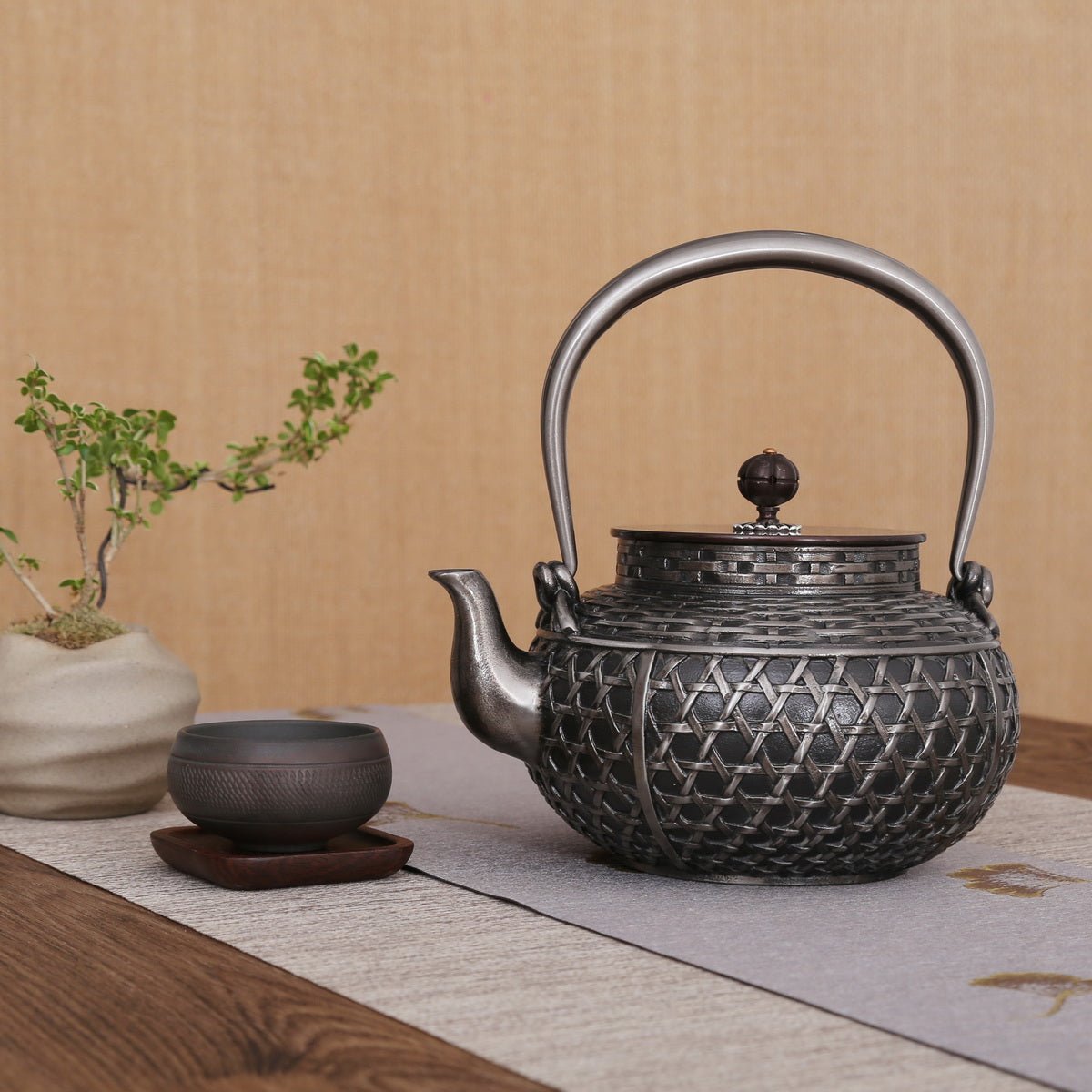 TS Iron Bamboo Weaving Design Hand Mmade Iron Kettle – TSTea